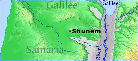 Map - Shunem - BibleBento.com