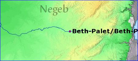 Map - Beth-Palet/Beth-Phelet - BibleBento.com