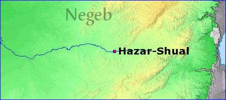 Map - Hazar-Shual - BibleBento.com
