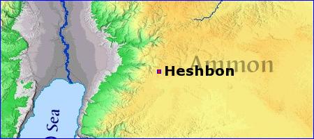 Map - Heshbon - BibleBento.com